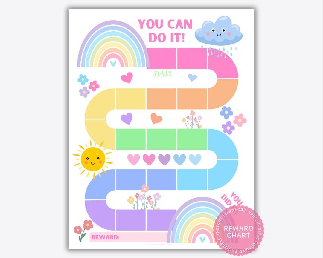Rainbow Reward Chart: Potty Training, Bedtime, Homeschool (printable ...