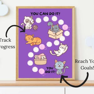 Kitty Cat Potty Training Reward Chart: Toddler Habit Tracker (printable ...