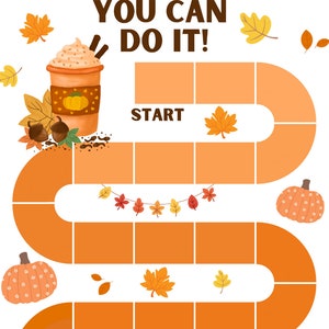 Fall Pumpkin Latte Reward Chart Printable for Kids, Autumn Sticker ...