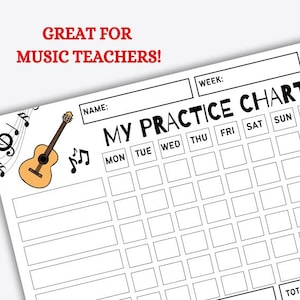 Printable Guitar Practice Reward Chart: Music Progress Tracker (PDF) - Etsy
