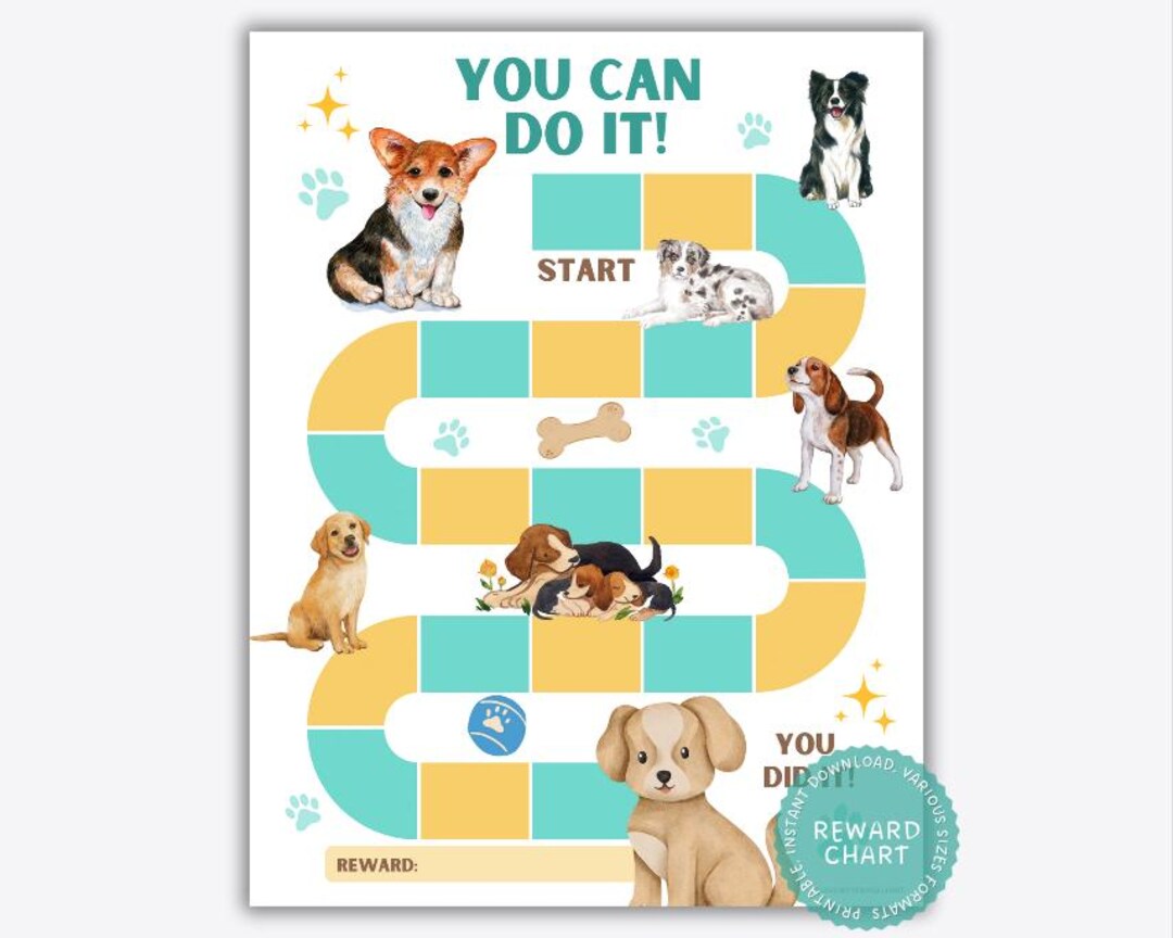 Dog Sticker Chart, Puppy Reward Chart, Behavior Chart, Potty Training ...