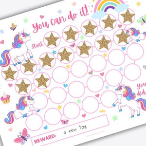 Unicorn Reward Chart for Girls Bundle – Printable Behavior Chart ...