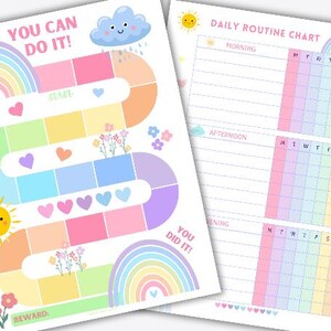 Rainbow Reward Chart & Routine Organizer for Kids (printable PDF ...