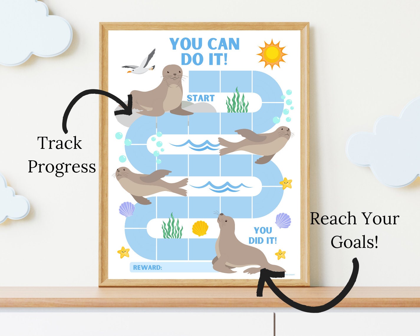 Printable Ocean Animal Reward Charts, Kids Behavior Chart, Instant ...