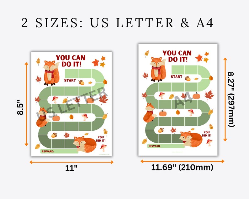 Fall Reward Chart Printable Autumn Sticker Chart, Fox Reward Chart ...