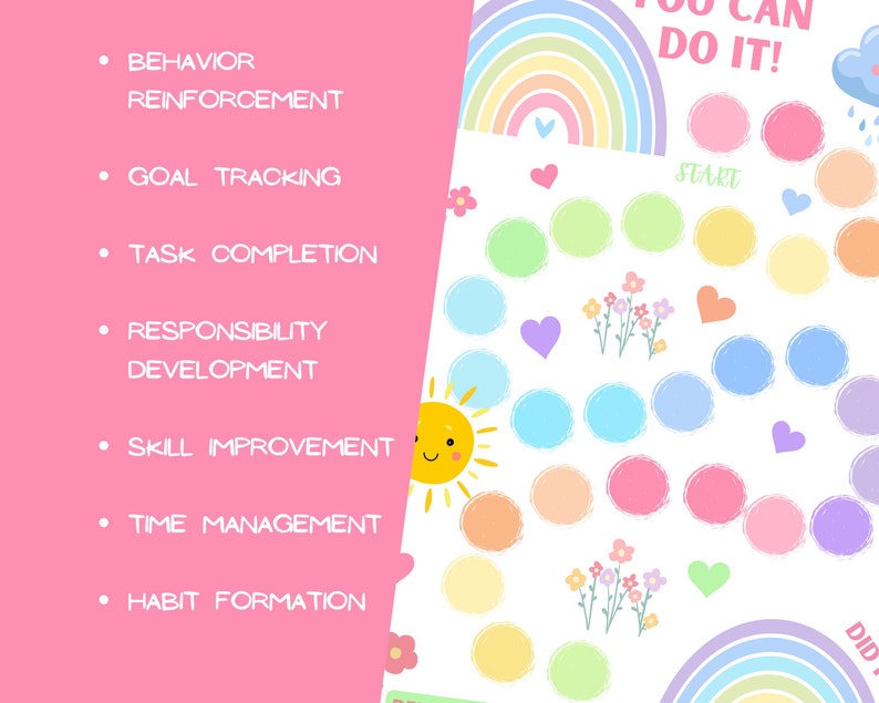 Rainbow Reward Chart Printable Kids Reward Chart, Good Behavior Chart ...