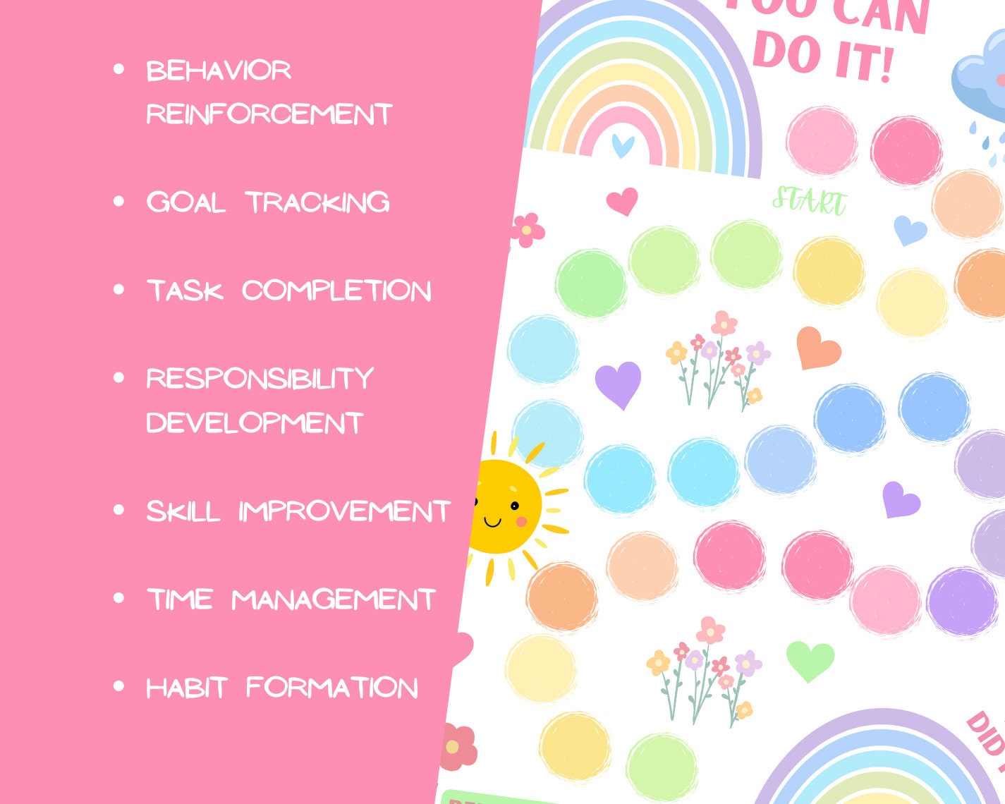 Rainbow Reward Chart Printable Kids Reward Chart, Good Behavior Chart ...