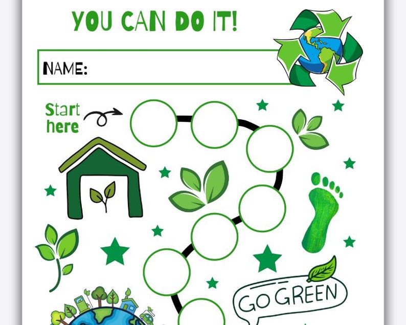 Recycle Reward Chart: Kids Eco Habit Tracker (printable Download) - Etsy