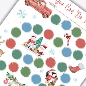 Christmas Reward Chart, Printable Sticker Chart, Kids Reward Chart ...