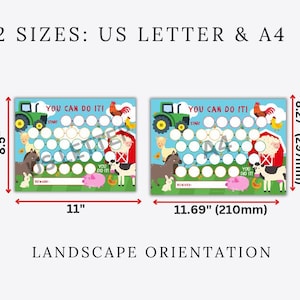 Farm Animal Reward Chart for Children, Tractor Sticker Chart, Potty ...