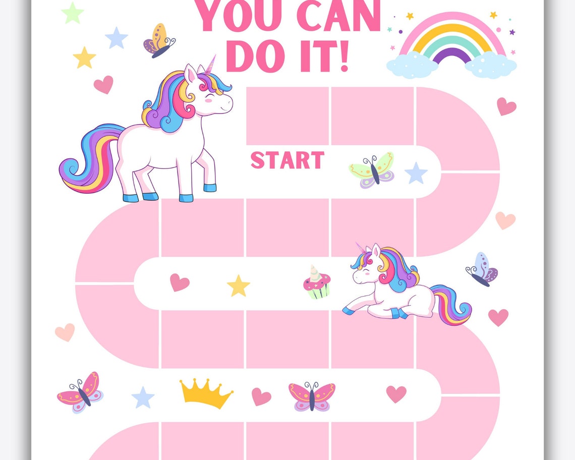 Unicorn Rainbow Reward Chart for Kids, Kids Reward Chart, Cute Unicorn ...