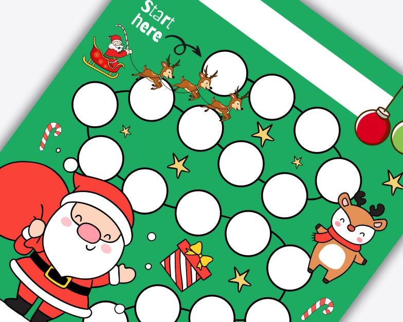 Christmas Reward Chart: Santa Sticker Habit Tracker (PDF, JPG, PNG) - Etsy