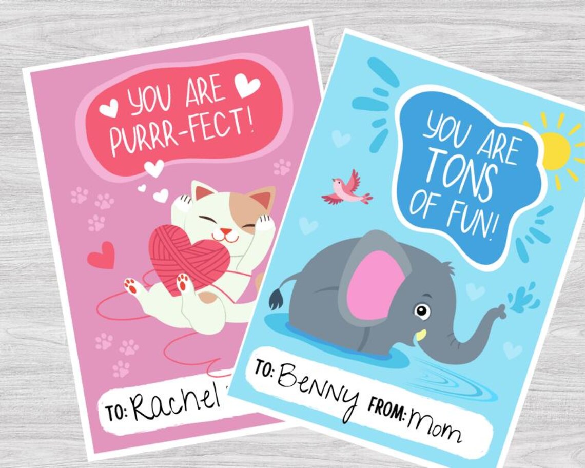 50+ Animal Valentines, Funny Printable Valentine Cards for Kids ...