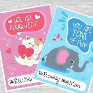 50+ Animal Valentines, Funny Printable Valentine Cards for Kids ...