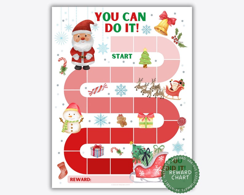 Christmas Reward Chart, Printable Reward Chart, Kids Reward Chart ...