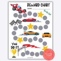 Cars Hot Wheels Themed Reward Chart for Kids, Chore Chart, Behaviour ...