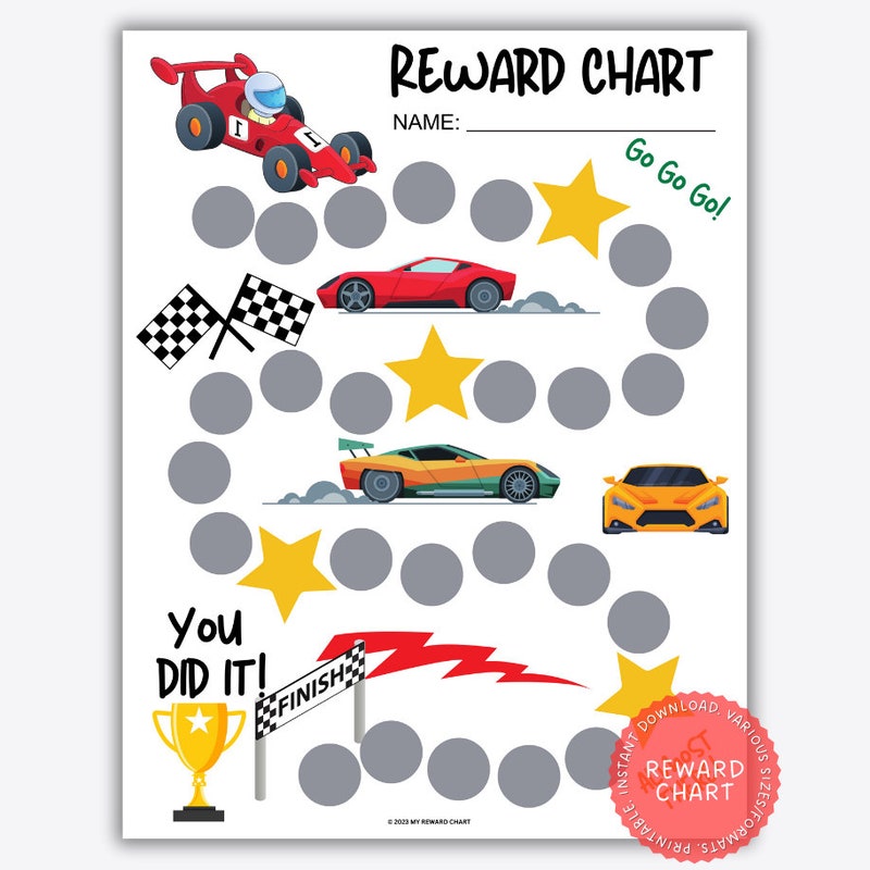 Cars Theme Reward Chart - Etsy