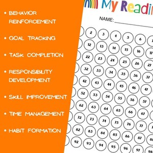 Kids Printable Reading Chart, Rainbow Reading Reward Chart, Kids Reward ...