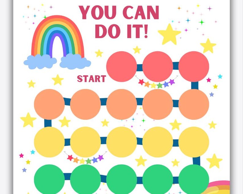 Printable Rainbow Reward Chart: Kids Chore & Habit Tracker (PDF) - Etsy