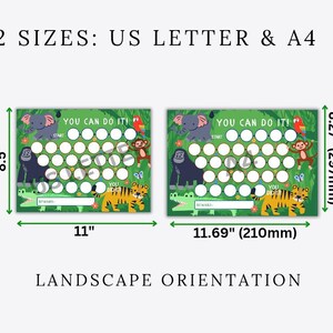 Printable Jungle Reward Chart, Zoo Reward Chart, Sticker Chart, Potty ...