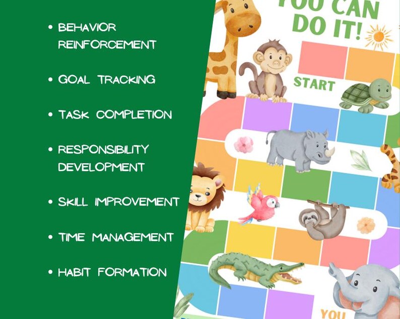 Zoo Animals Reward Chart: Kids Behavior & Potty Training (PDF) - Etsy