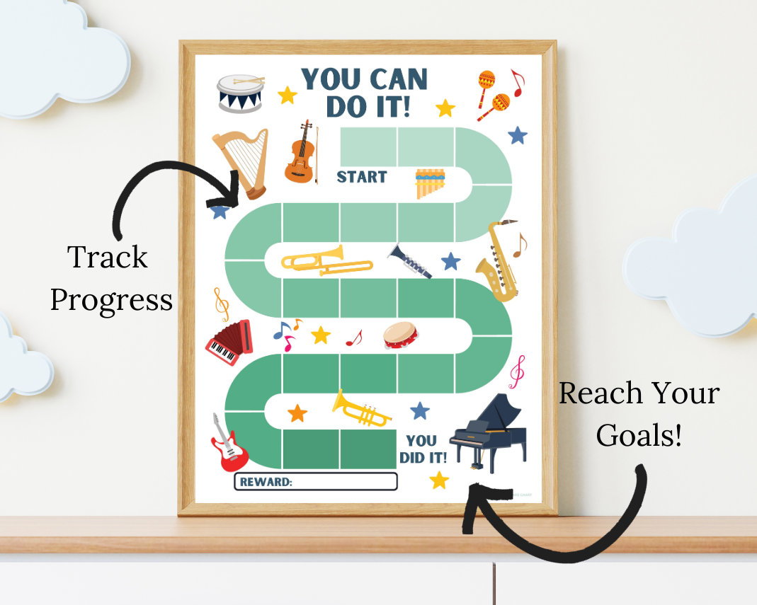 Musical Instrument Reward Chart – Piano & Violin Sticker Chart, Music ...