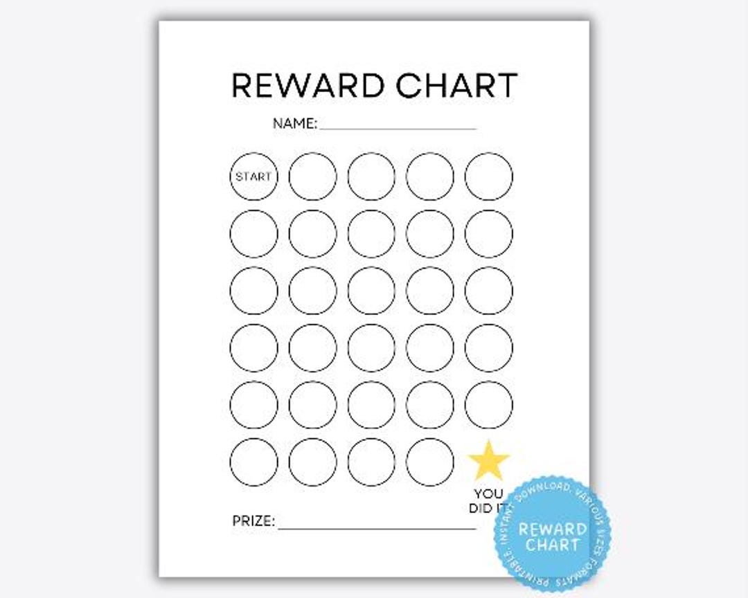 Printable Reward Chart, Potty Training Chart, Star Sticker Chart ...