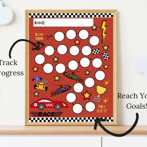 Racecar Reward Chart: Printable, Sticker Chart, Potty Training ...