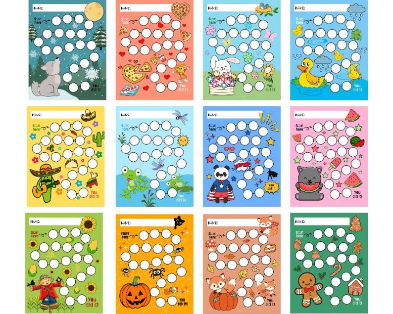 Printable Reward Chart Bundle: Sticker Chart, Good Behavior, Goals ...