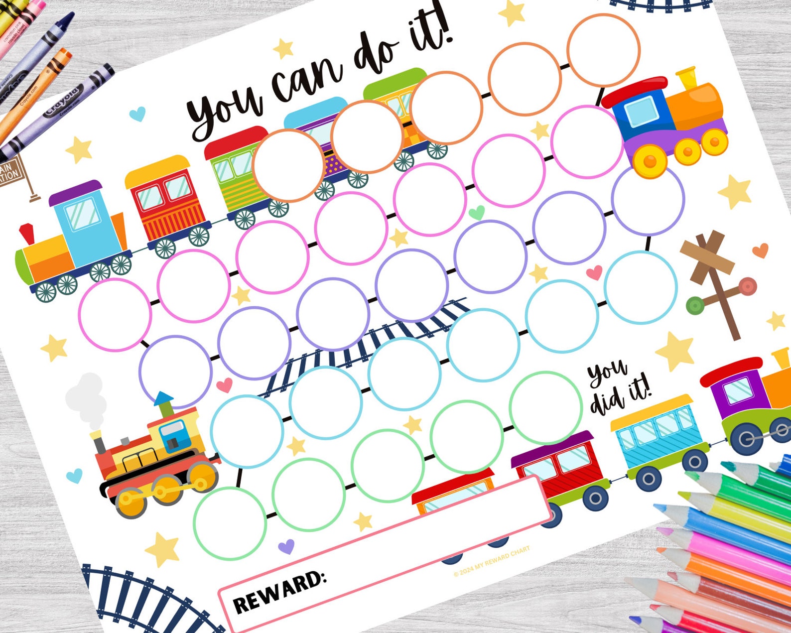 Train Reward Chart, Train Sticker Chart, Reward Chart Kids, Behavior ...