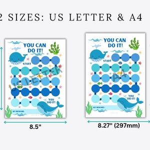 Whale Reward Chart: Under the Sea Toddler Habit Tracker (PDF, PNG, JPG ...