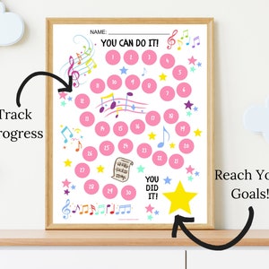 Printable Music Reward Charts, Music Practice Chart, Kids Reward Chart ...