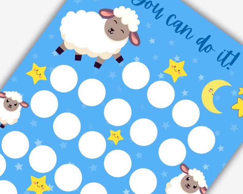 Toddler Bed Time Chart, Printable Sleep Tracker, Sticker Reward Chart ...