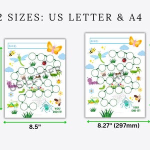 Bug Theme Reward Chart for Kids – Printable Insect Behavior Tracker ...