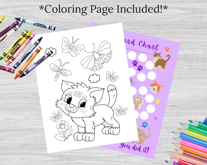 Cat Reward Chart, Printable Reward Chart, Printable Potty Chart for ... Cat Reward Chart, Printable Reward Chart, Printable Potty Chart for ...