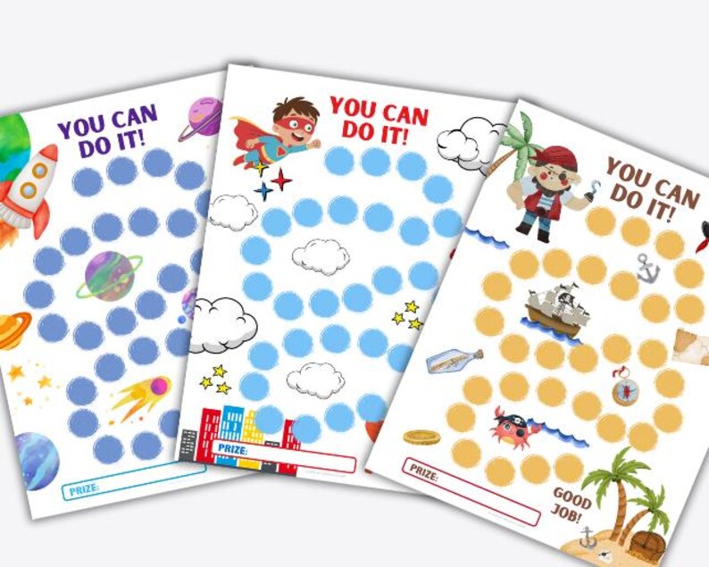 Printable Reward Chart Bundle for Kids, Toddler Sticker Charts, Potty ...