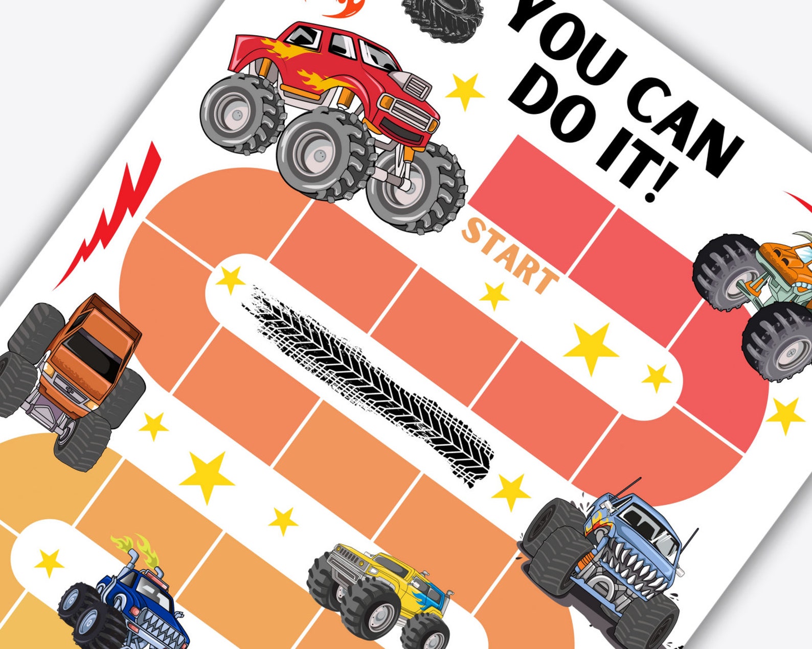 Monster Truck Reward Chart: Kids Behavior, Chore Chart (digital ...