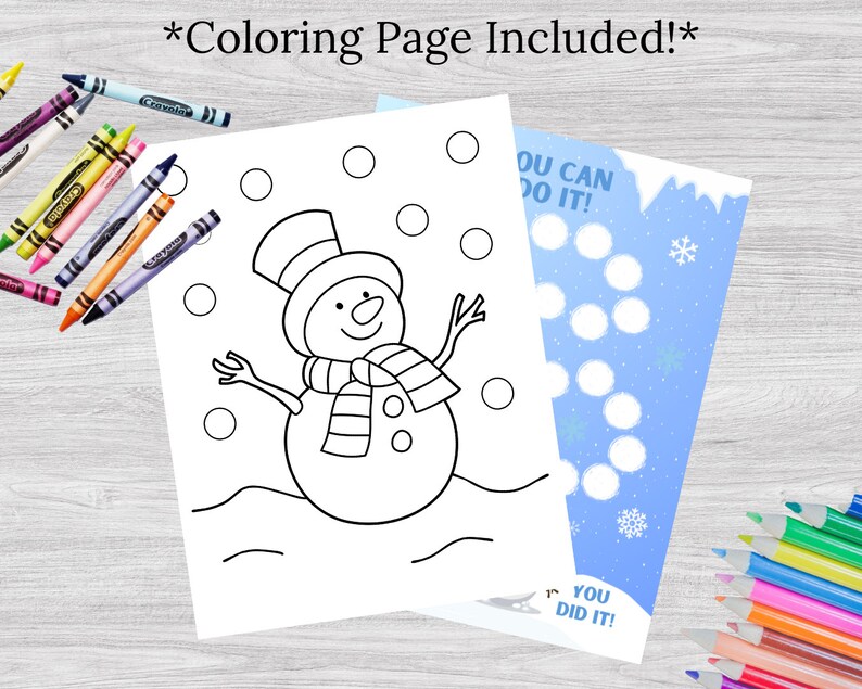 Reward Chart Kid Printable, Snowman Sticker Chart, Winter Reward Chart ...