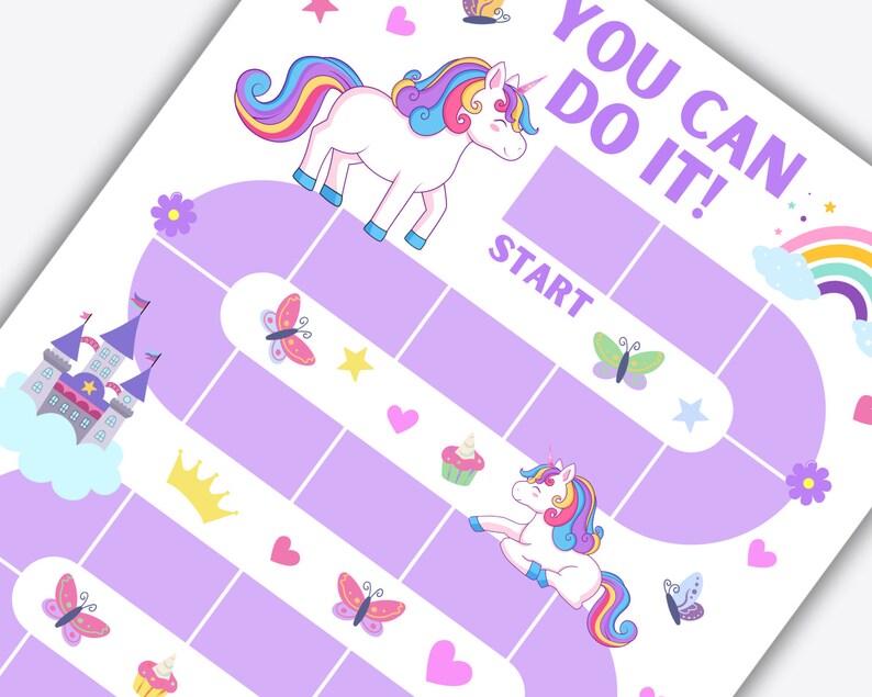 Printable Unicorn Reward Chart: Kids Chore & Potty Training (PDF ...