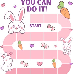 Bunny Reward Chart Printable Kids Reward Chart, Girls Sticker Chart ...