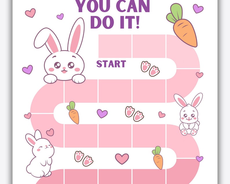 Bunny Reward Chart Printable Kids Reward Chart, Girls Sticker Chart ...