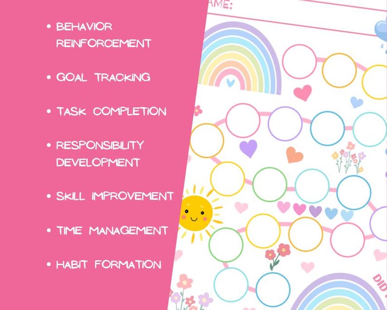 Rainbow Reward Chart, Potty Training Chart Download, Printable Reward ...