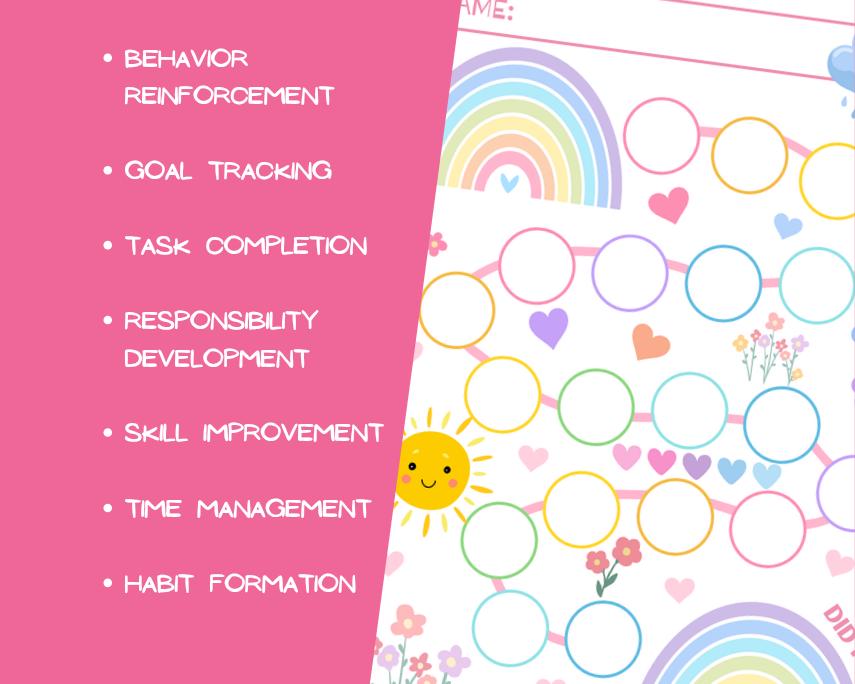 Rainbow Reward Chart, Potty Training Chart Download, Printable Reward ...