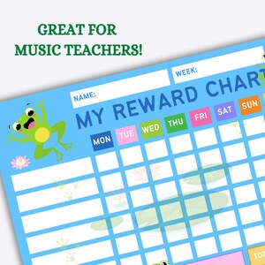 Frog Chore Chart, Printable Chore Chart for Kids, Toddler Routine, Task ...
