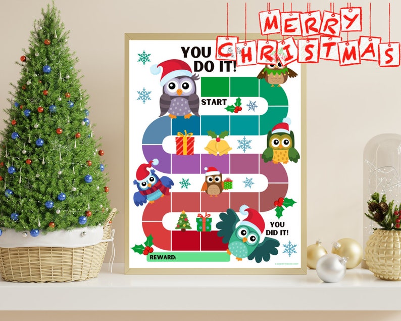 Printable Reward Chart, Christmas Reward Chart, Kids Reward Chart ...