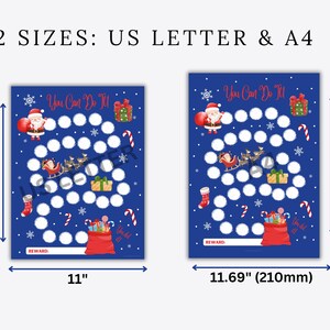 Christmas Reward Chart Printable Kids Reward Chart, Santa Potty ...