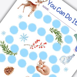 Cute Winter Season Reward Chart for Kids, Winter Woodland Animal Reward ...