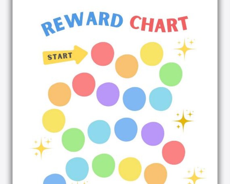 Printable Reward Chart for Kids, Behavior Sticker Chart, Habit Tracker for Home, Preschool ...