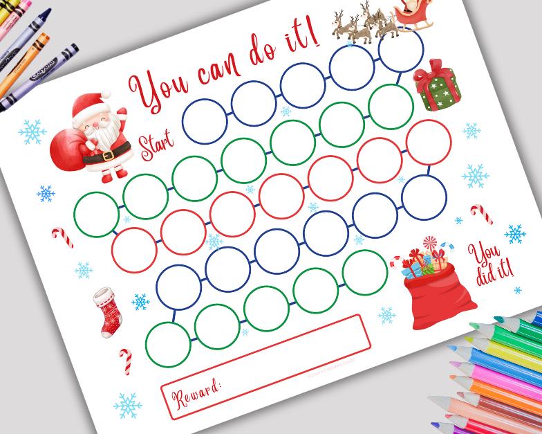 Christmas Reward Chart Printable: Santa Sticker Chart (PDF) - Etsy