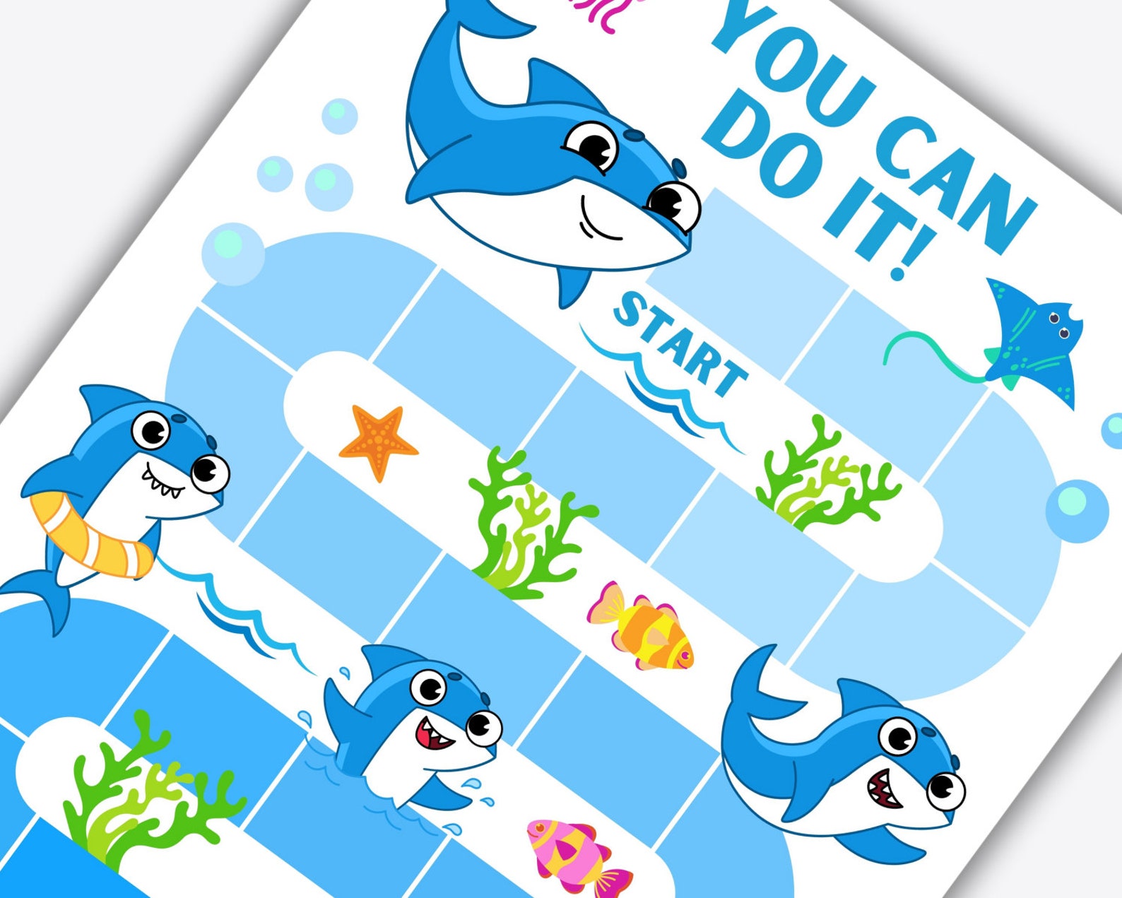 Printable Potty Training Chart, Shark Reward Chart, Kids Reward Chart ...